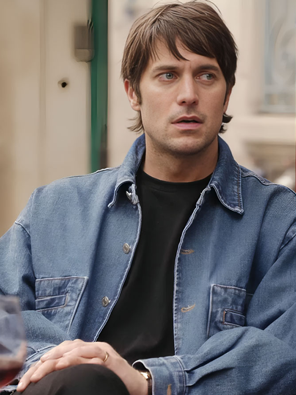 Gabriel Emily in Paris Season 4 Blue Denim Jacket - The Jacket Cart